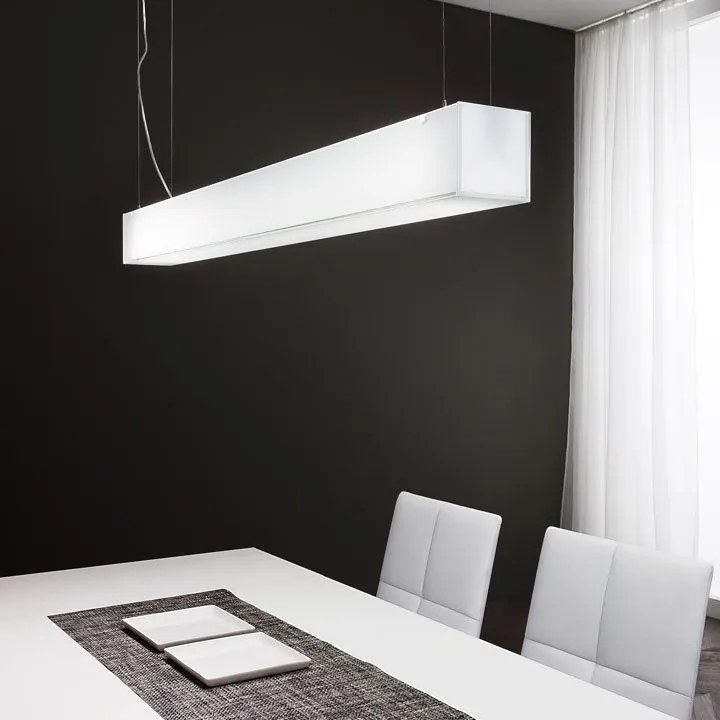 Linea Light 90309 Gluèd_PB, závěsné svítidlo, 41W LED 3000K, bílé sklo, délka 127,8cm