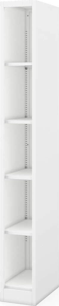 Úzký kovový archivační regál na dokumenty bílý, 250x1950x450 mm: TIM