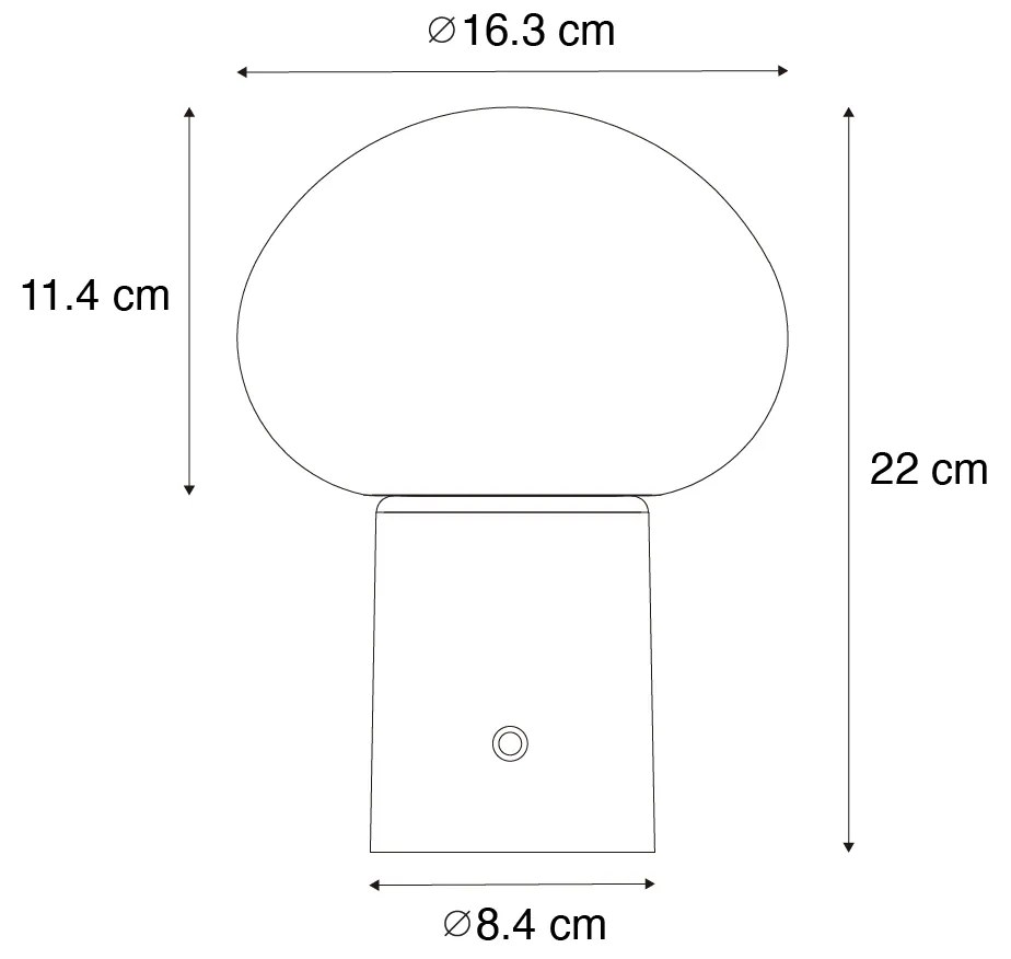 Sada 2 dobíjecích LED stolních lamp hříbek černý - Louise