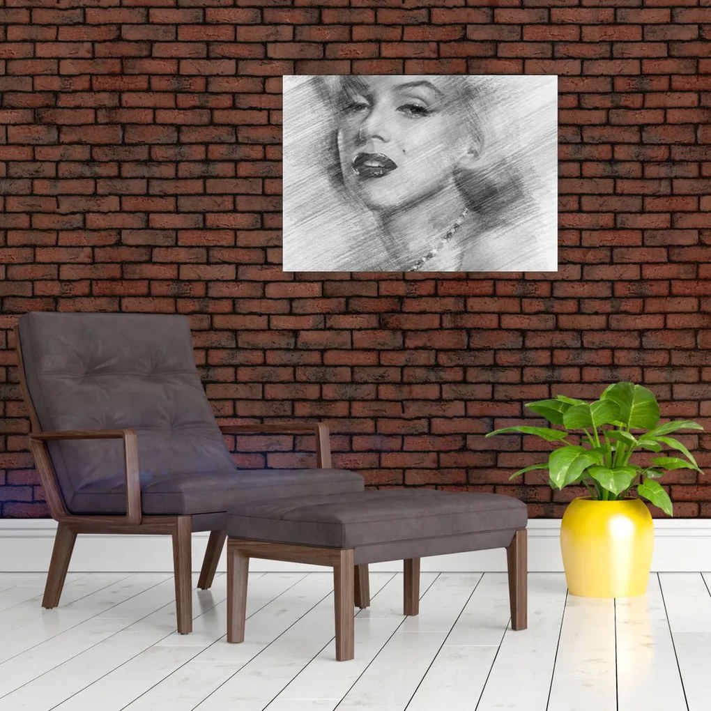 Skleněný obraz - Portrén Merilyn Monroe (70x50 cm)