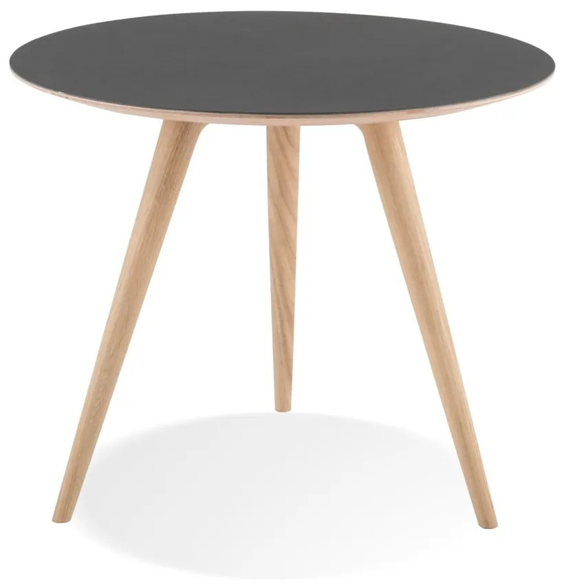 Příruční stolek z dubového dřeva s černou deskou Gazzda Arp, ⌀ 55 cm