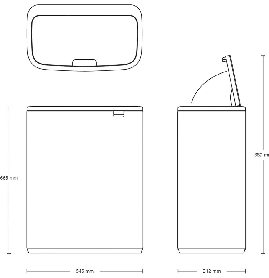 Šedý dotykový ocelový odpadkový koš na tříděný odpad 2x30 l Bo Touch Bin – Brabantia
