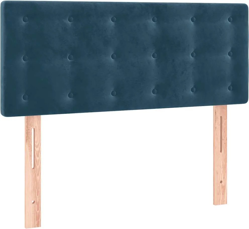 Box spring postel s matrací tmavě modrá 90x190 cm samet 3141519
