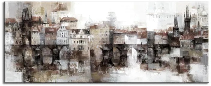 Obraz Staré Město pražské Brown Velikost (šířka x výška): 120x50 cm