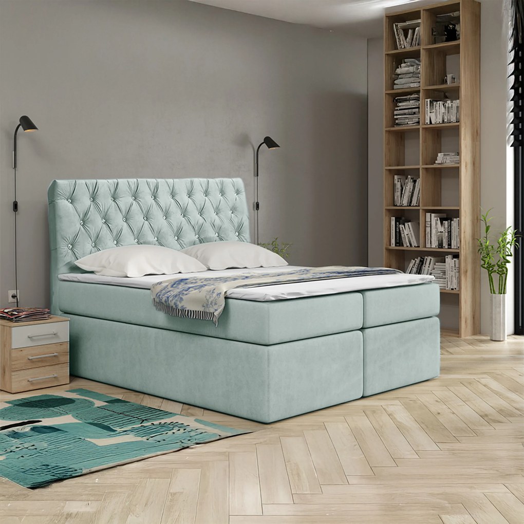 Eka Kontinentální čalouněná postel Luxurious - Cassablanca (90x200 cm) Barva látky Trinity: Šedá (Trinity 2314)