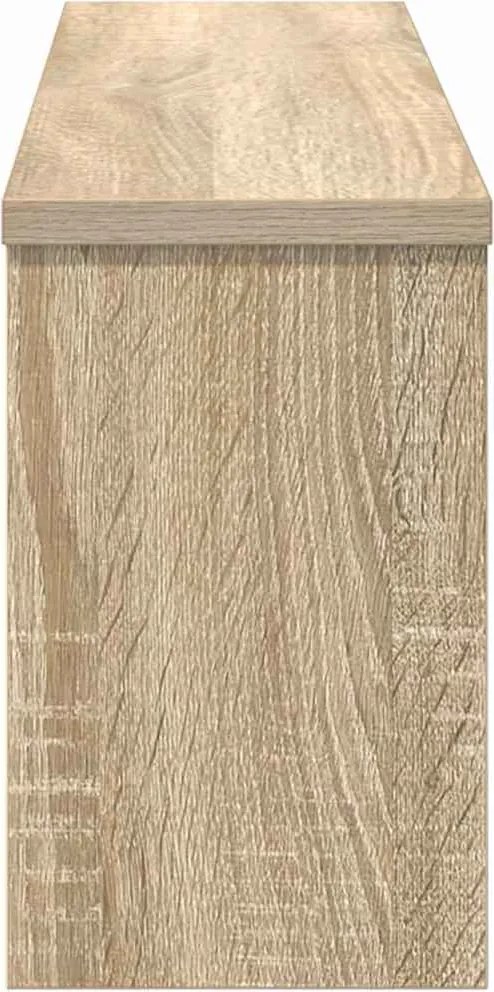 věšák, nástěnný, 4 poličky, háčky, kompozitní dřevo, 26x75x16 cm, dub sonoma, Dekorino TK20260021
