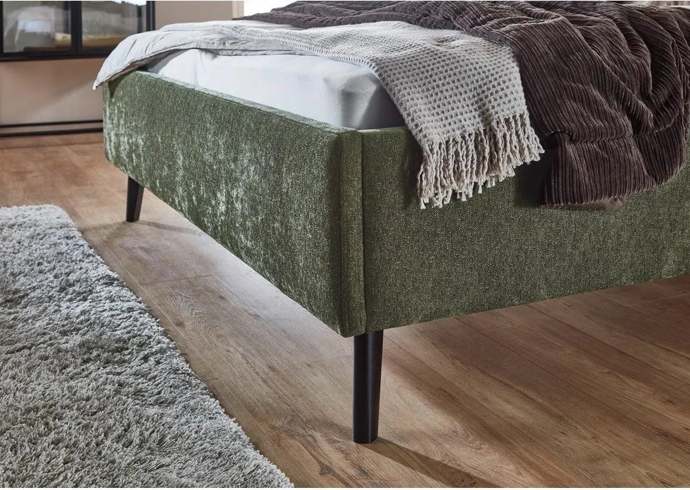 Khaki čalouněná dvoulůžková postel bez roštu 180x200 cm Nova – Meise Möbel