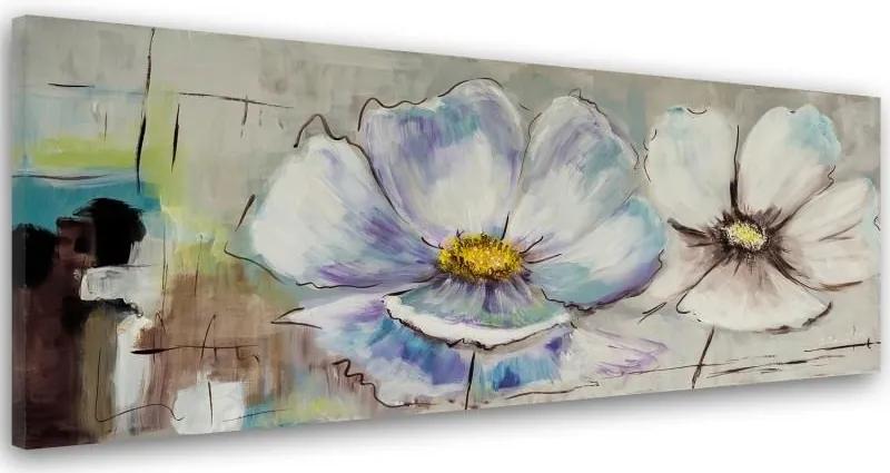 CARO Obraz na plátně - Two White Flowers 50x20 cm