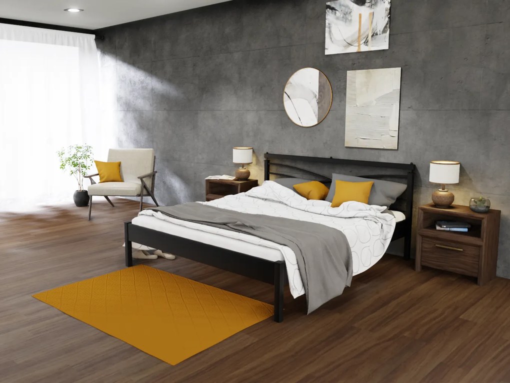 Nábytek ATIKA s.r.o. Kovová postel ANGELETA 180, snížené hlavové čelo Barevne provedení: stříbrná RAL 9006, Rozměr: 180 x 200 cm