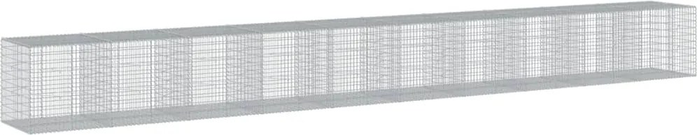 Gabionový koš s víkem 1 000 x 100 x 100 cm pozinkované železo 3295208