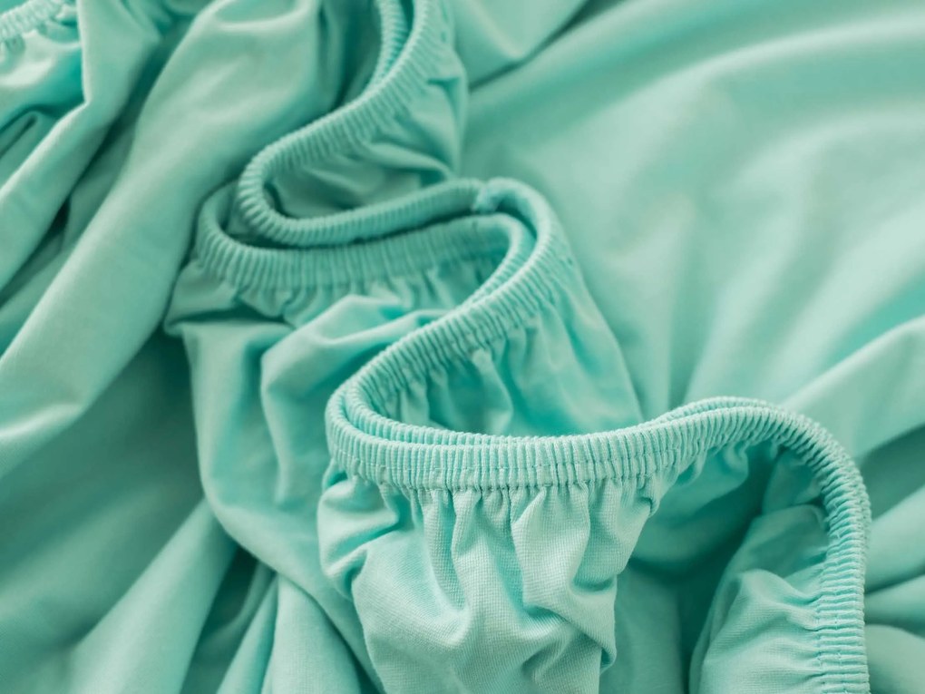MK Lůžkoviny Jersey prostěradlo s elastanem 200 × 200 cm – mentolové