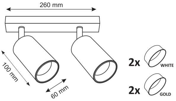 Bodové svítidlo MARIBEL 2xGU10/10W/230V bílá