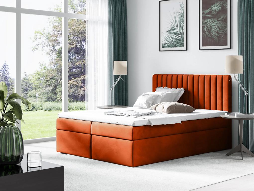 Eka Kontinentální čalouněná postel CONDOR - Trinity (180x200 cm) Barva látky Trinity: (2309) Červená