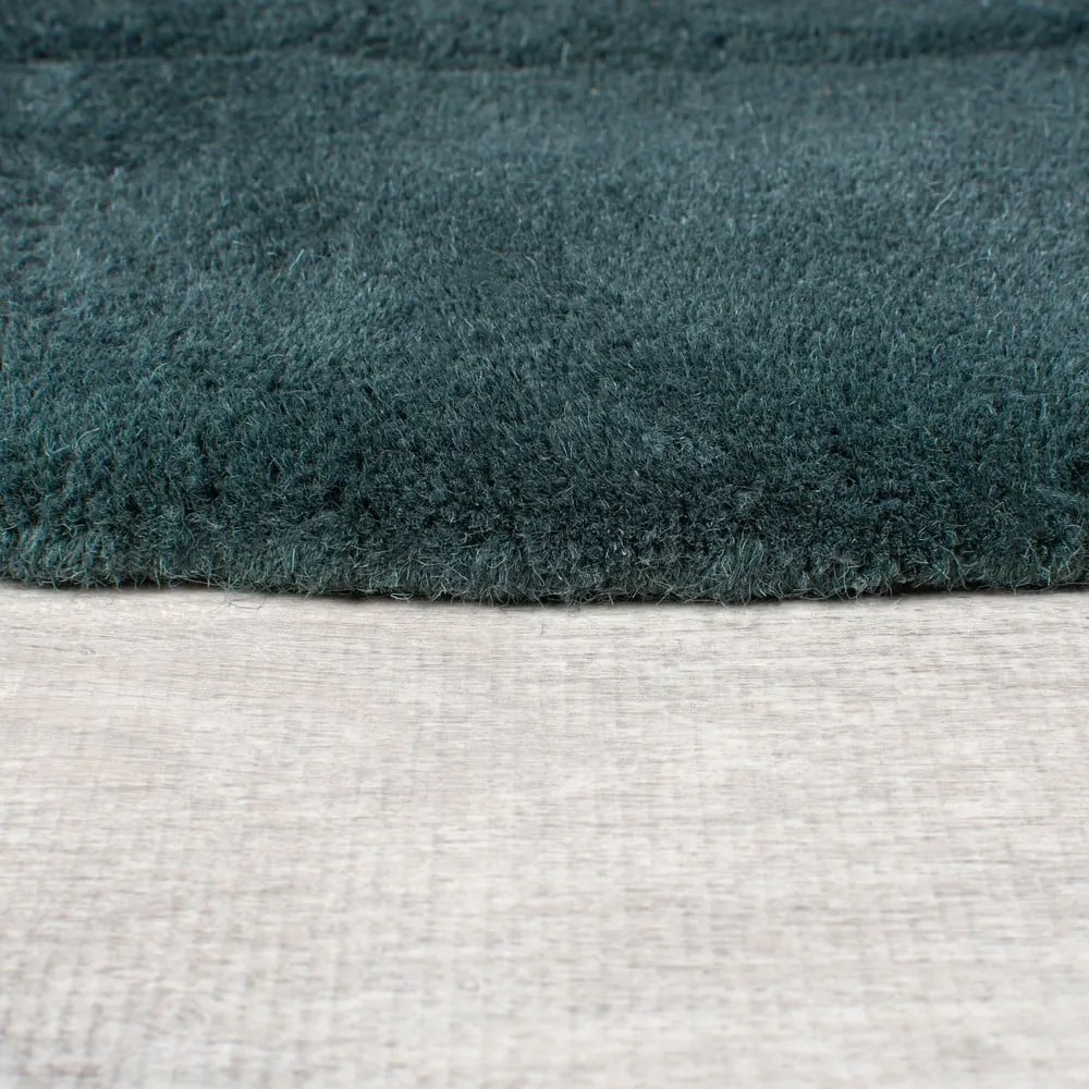 Zelenomodrý ručně tkaný vlněný kulatý koberec ø 160 cm Shard Teal – Flair Rugs