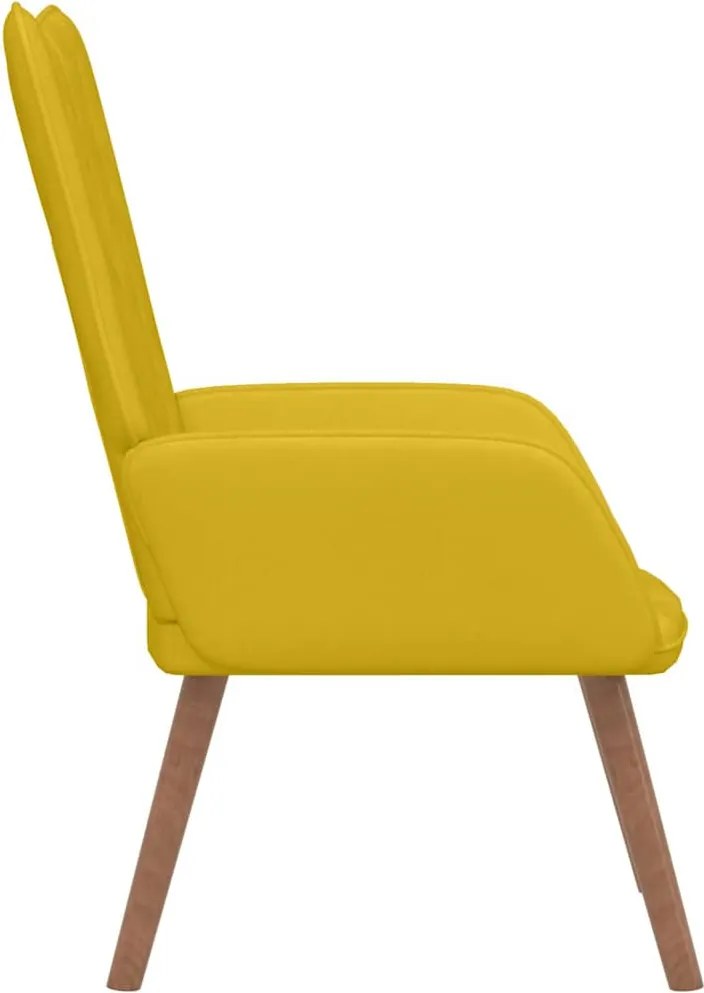 Relaxační křeslo hořčicově žluté samet 327662