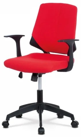Kancelářská židle červená černé PP područky KA-R204 RED