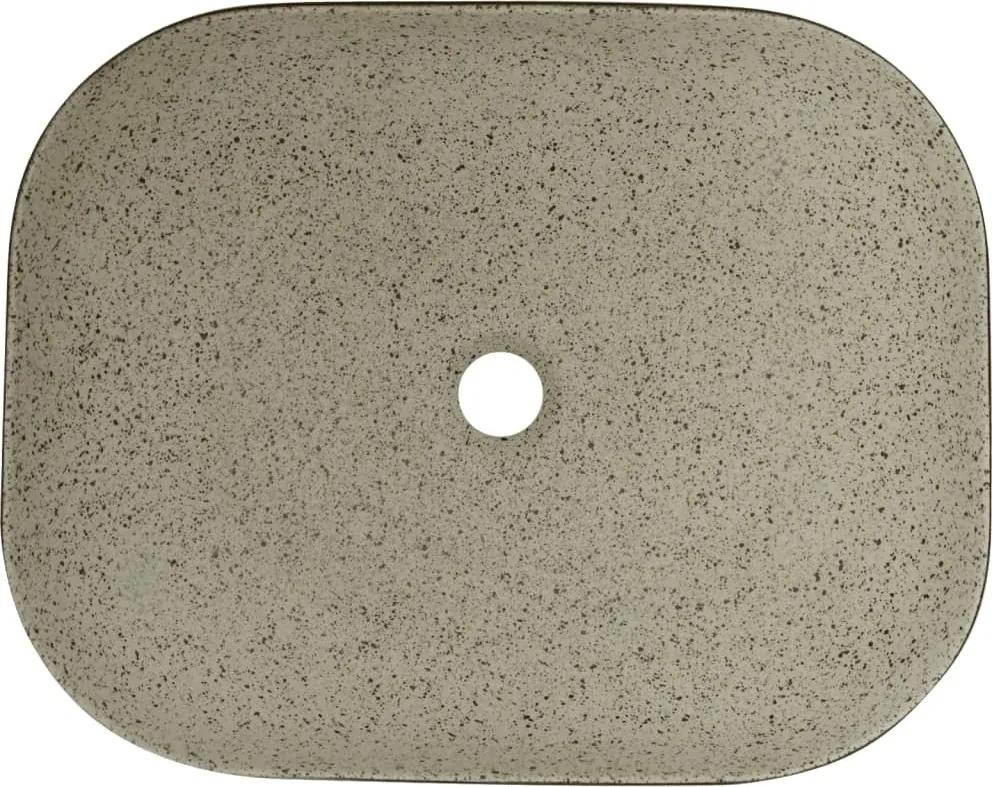 vidaXL Umyvadlo na desku obdélník 48x37,5x13,5 cm keramika [155098] Barva: Černá a šedá