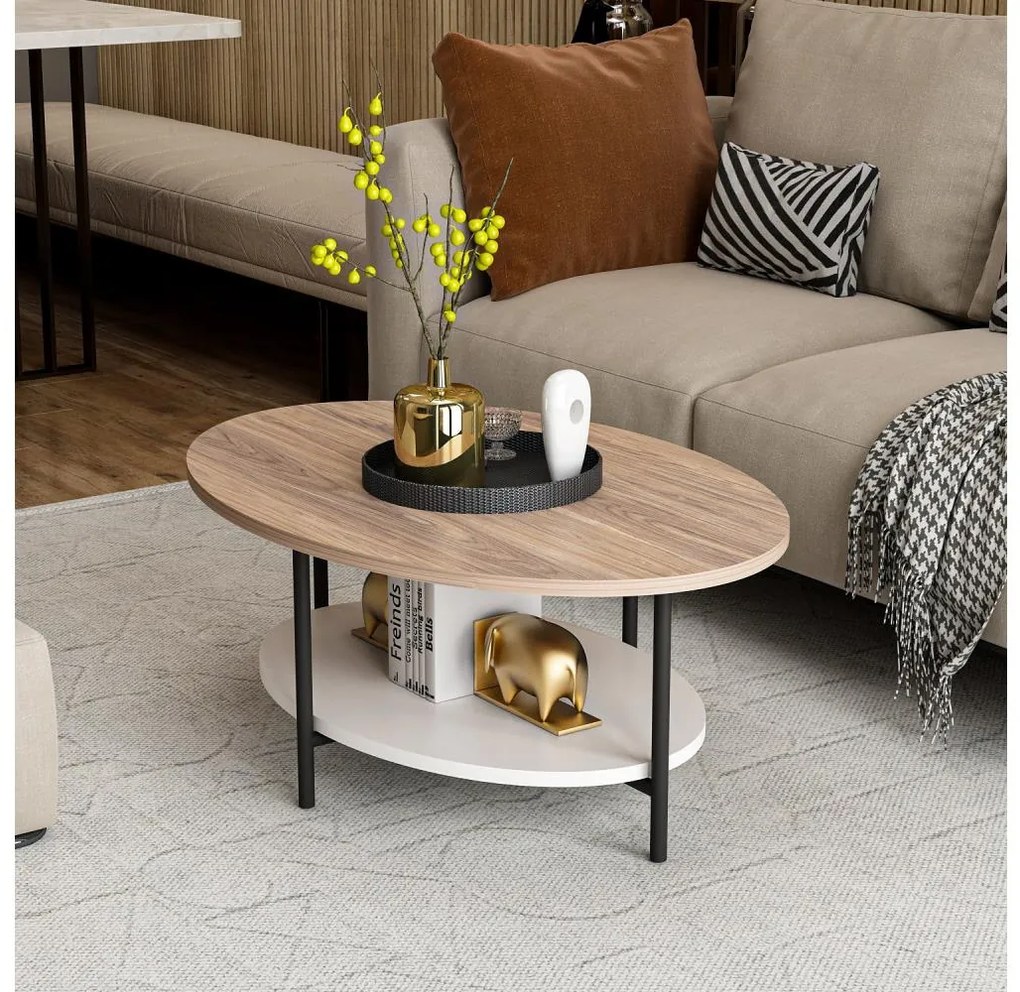 Asir Konferenční stolek ELIS 36x90 cm dub/bílá 506MNR1230
