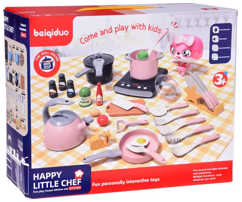 JOKO Kuchyňský set Little chef - varná deska, hrnce, konvice, nádobí