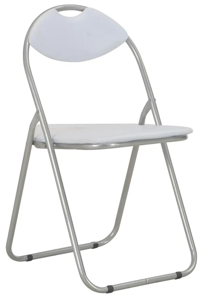 Skládací jídelní židle 6 ks bílé umělá kůže,  284409