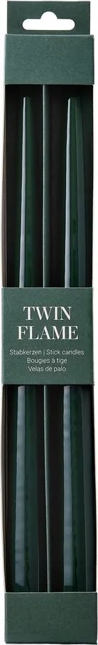 TWIN FLAME Sada svíček 2 ks 31 cm - tm. zelená