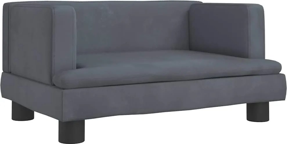 Pelíšek pro psy tmavě šedý 60 x 40 x 30 cm samet 171908