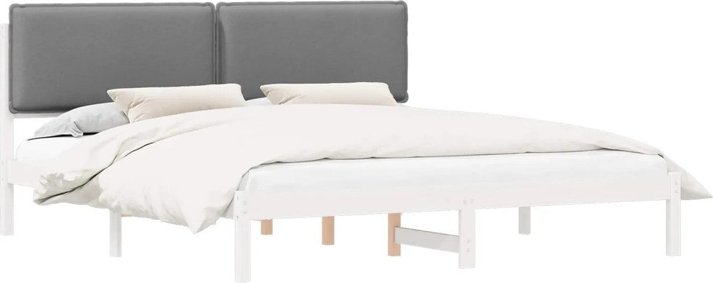 Rám postele s čalouněným čelem Světle šedá 200 x 200 cm 3405561
