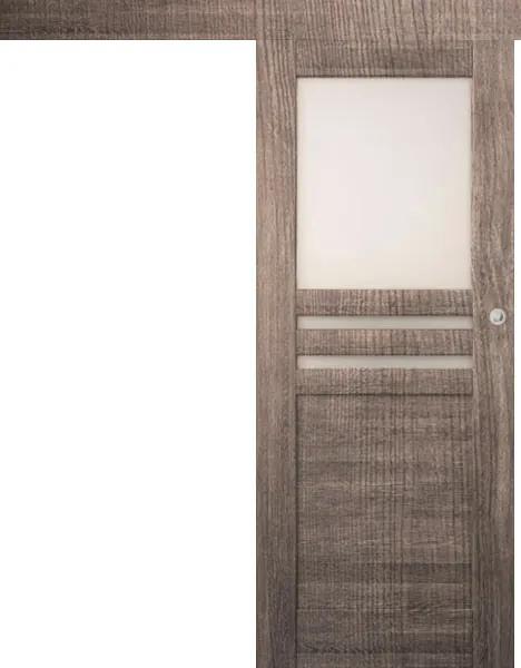posuvné interiérové dveře na stěnu vasco doors MADERA model 5 Průchozí rozměr: 70 x 197 cm, Orientace dveří: Levé dveře, Dekor: Bílá