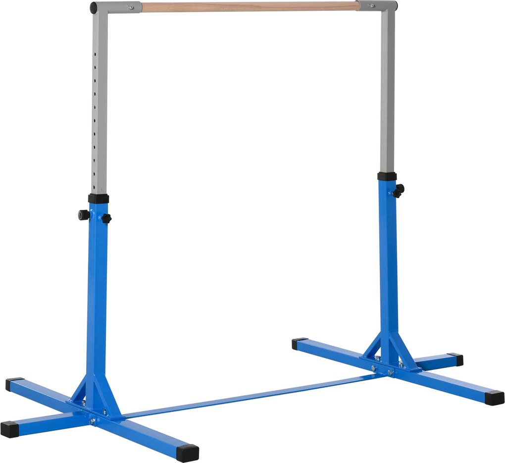 HOMCOM Gymnastická hrazda, 13stupňově výškově nastavitelná hrazda, hrazda z dřeva & stabilní ocelová konstrukce do 75 kg, pro děti 3+, do interiéru i…