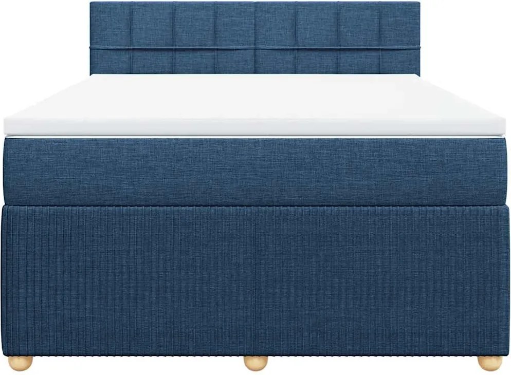 Box spring postel s matrací modrá 140x190 cm textil 3287457