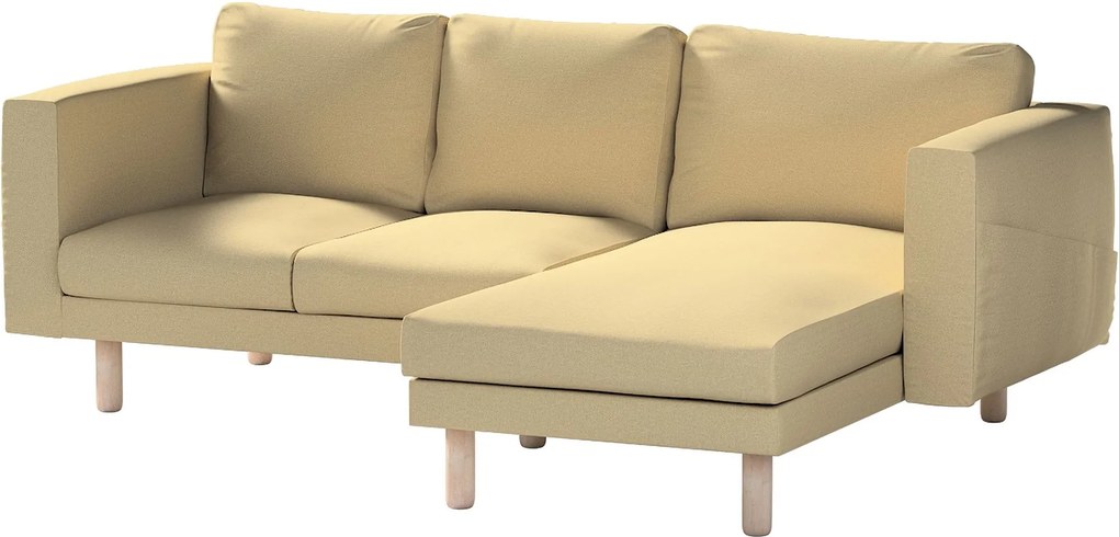 Potah na pohovku IKEA Norsborg 3-místná se šezlongem barva zelená látka pletený vzor