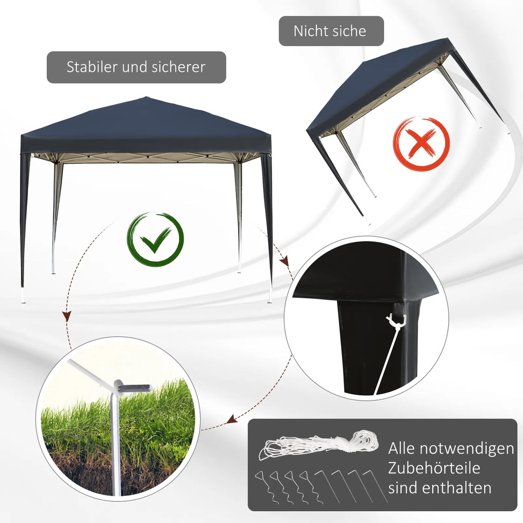 Outsunny altán cca 3x3m, vodoodpudivý stabilní zimě odolný pop-up skládací altán, UV ochrana, skládací párty stan zahradní stan s taškou, zahradní al…