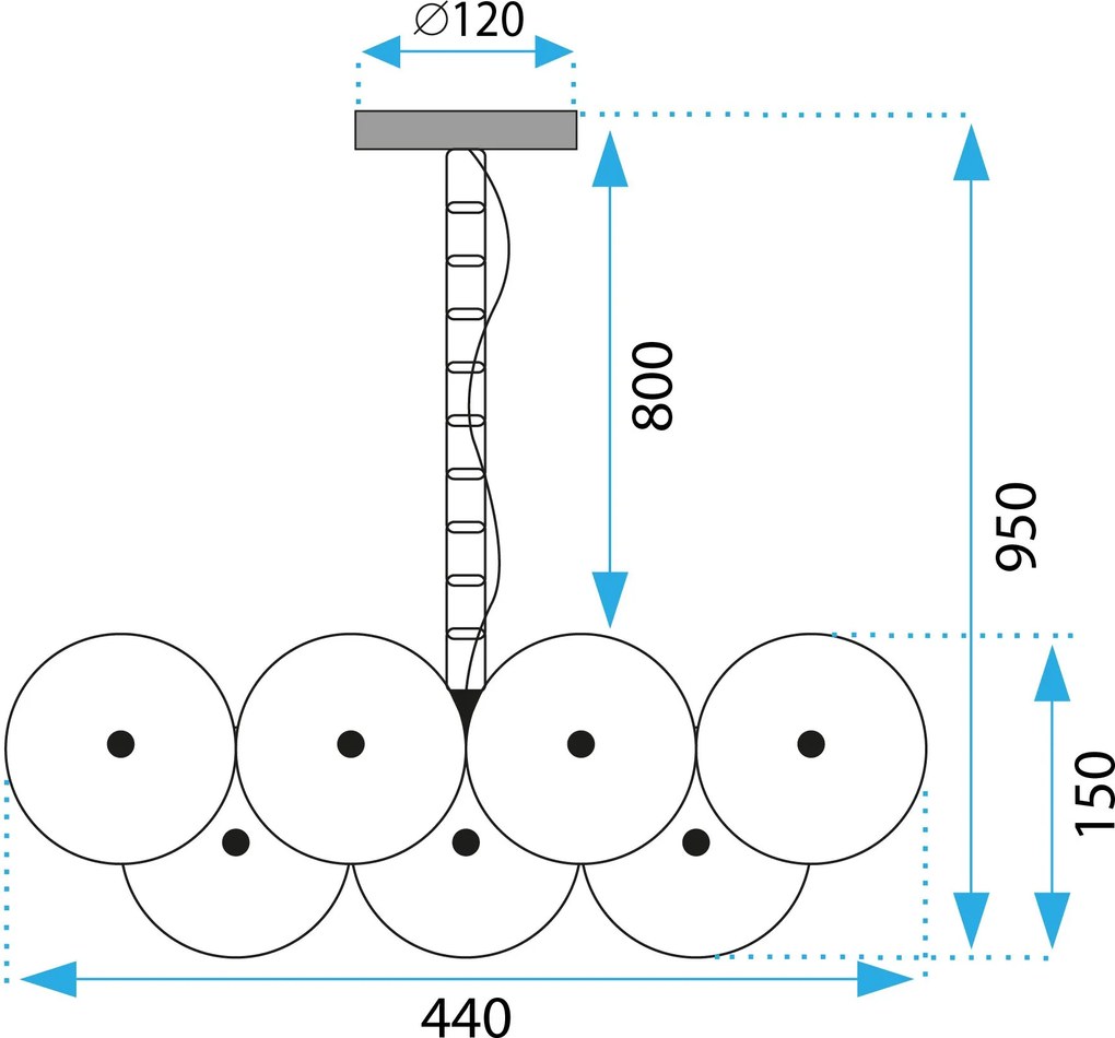 Toolight Toolight, kovové stropní svítidlo 3xE27 APP1307-CP, černá, OSW-00945
