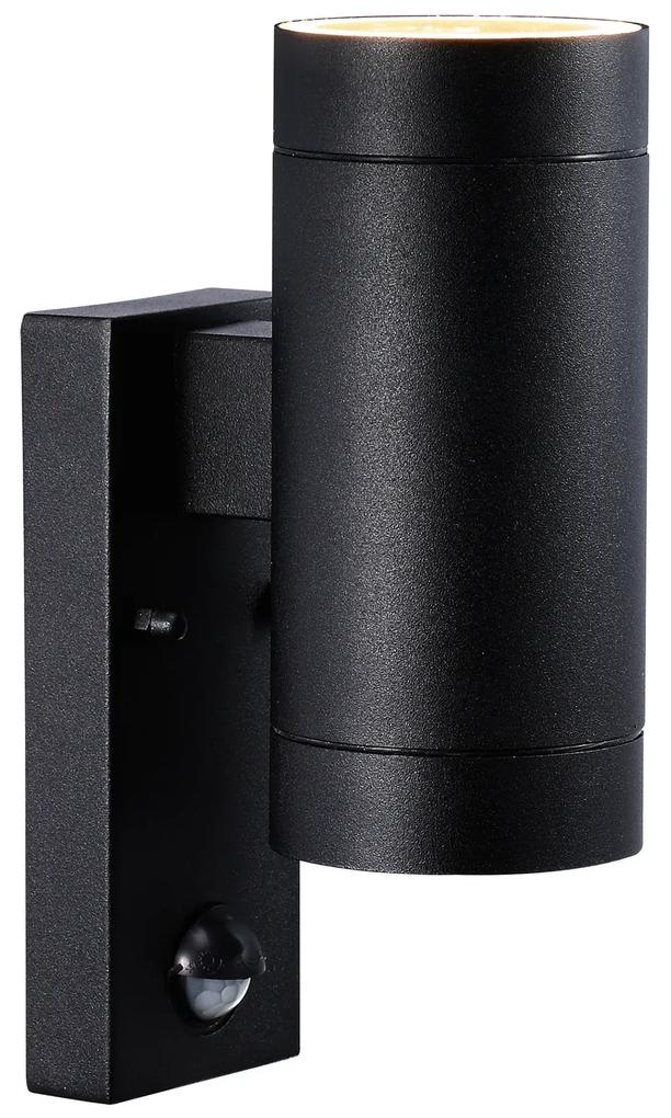 Venkovní válec se senzorem NORDLUX Tin Maxi - černá, 73 mm, 2 x 35 W, 220 mm, 125 mm, 73 x 160 mm