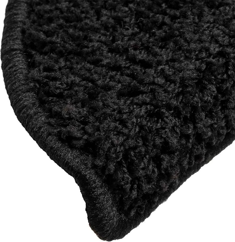 Schodové rohože 10 ks 56 x 17 x 3 cm černé, půlkulaté 149785