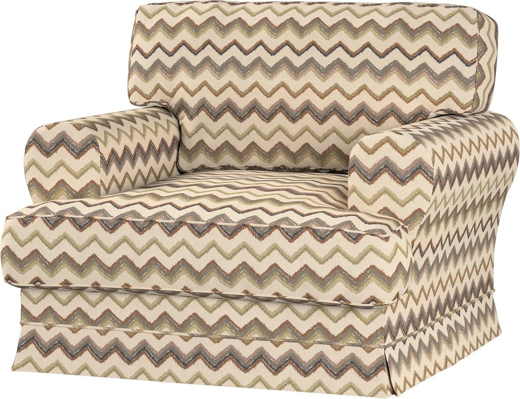 Potah na křeslo IKEA Ekeskog barva béžová látka pletený vzor, vzorované