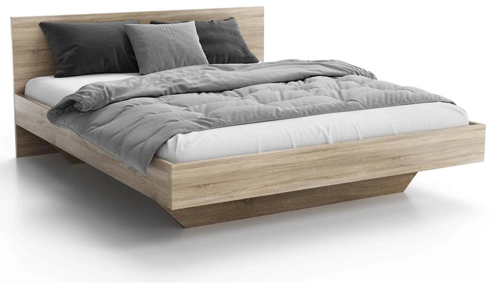 Levitační postel 140x200 z nábytkové desky, dub sonoma DM2