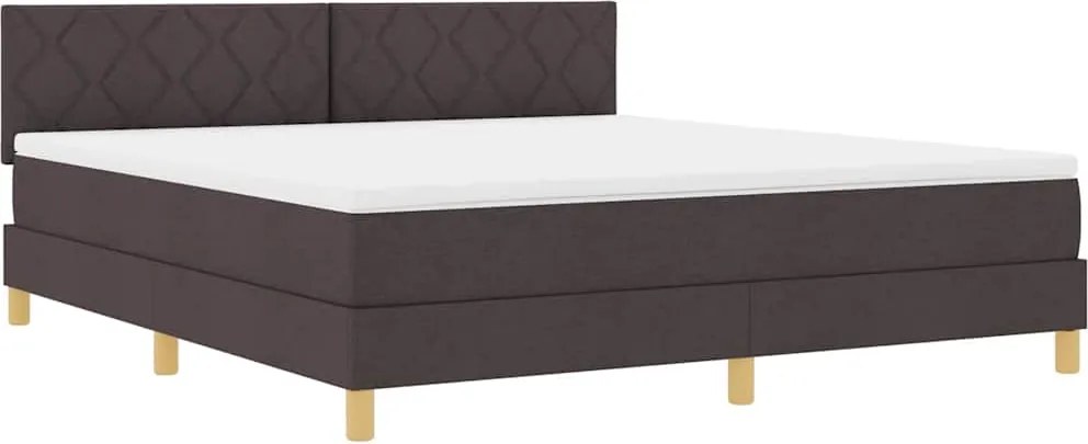 Postel s boxspringem s čelo Tmavě hnědá 180 x 200 cm textil 3339017