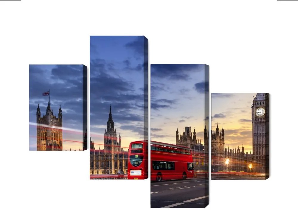 Vícedílný obraz Panorama Westminster A Big Ben, Londýn Nedostatek Nedostatek Přírodní plátno 120x75