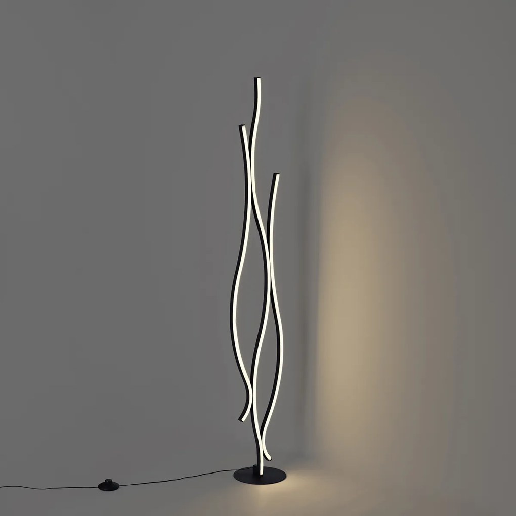Designová stojací lampa černá vč. LED stmívatelná - Ying