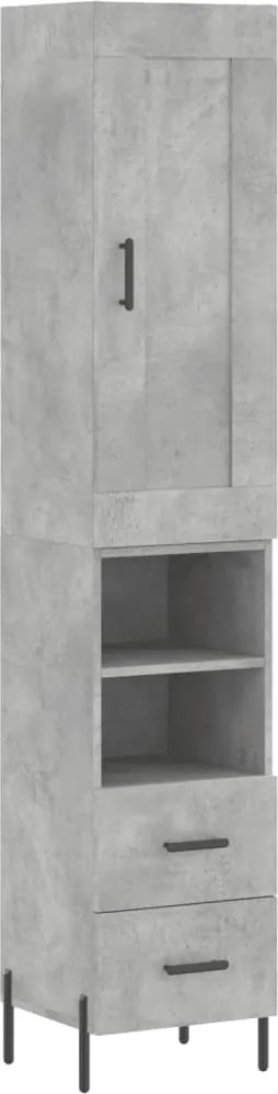 Skříň highboard betonově šedá 34,5x34x180 cm kompozitní dřevo 3200269