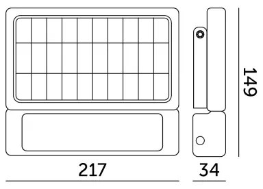 LED Solární reflektor se senzorem LED/5W/3,7V 4000K IP65 3000 mAh