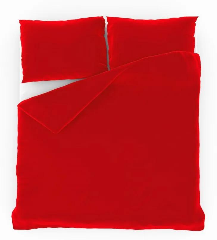 Červené jednobarevné bavlněné povlečení 140x200, 70x90 cm
