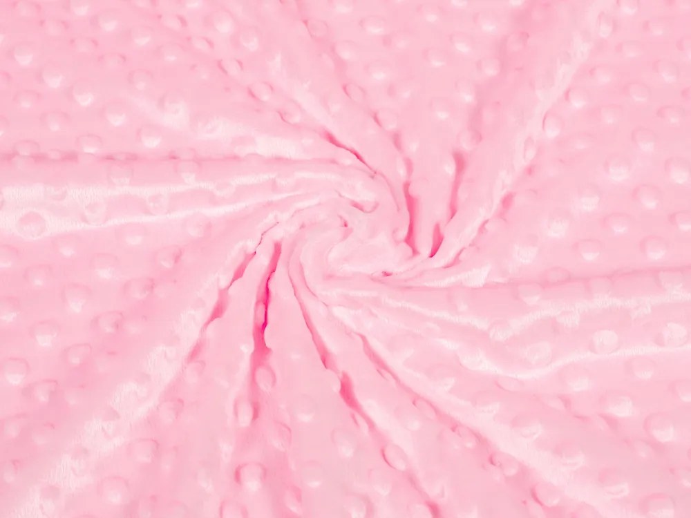 Biante Dětská oboustranná deka Minky puntíky/Polar MKP-035 Světle růžová 100x150 cm