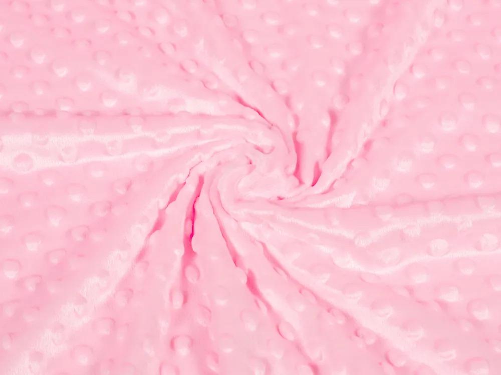 Biante Dětská oboustranná deka Minky puntíky/Polar MKP-035 Světle růžová 75x100 cm