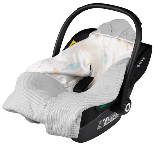 Lionelo - Zavinovačka do autosedačky TRAVEL SWADDLE 90x90 cm Grey Baloon