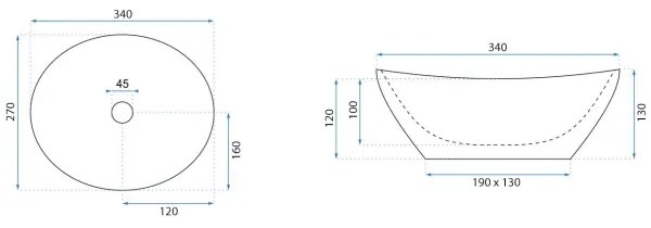 REA-U0623 - Umyvadlo na desku SOFIA MINI 27x34 cm keramika/lesklá bílá