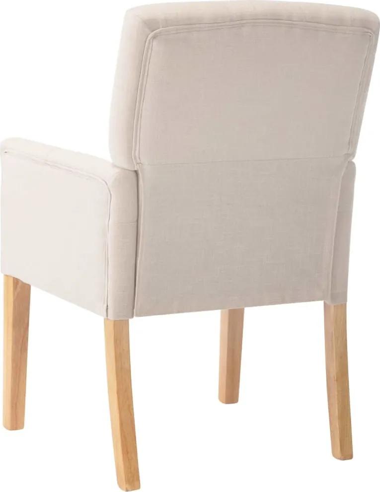 vidaXL Jídelní židle s područkami textil [287938] Barva: Béžová