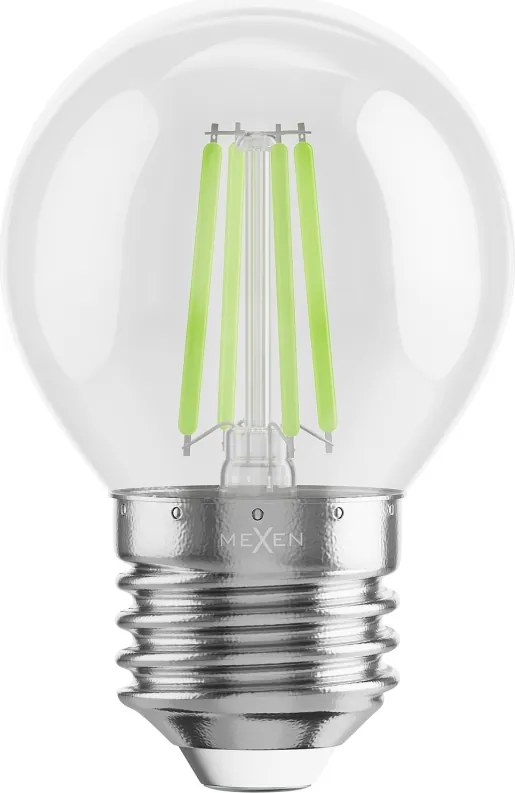Mexen Vintis, LED filamentová žárovka E27, G45, 4W, zelená, čirá, L156-E27-04XX-46
