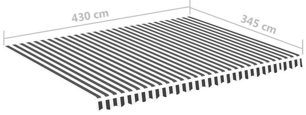 vidaXL Marketos Náhradní plachta na markýzu antracitovo-bílá 4,5 x 3,5 m